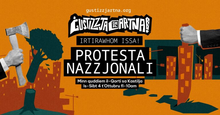 Ġustizzja għal Artna: Irtirawhom Issa! – National Protest Against ...